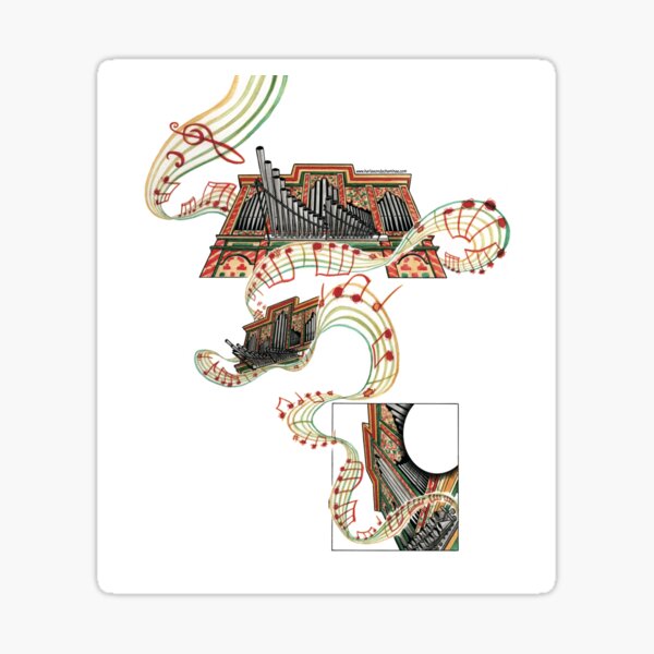 "Pipe organ and music score" Sticker for Sale by ChemineHerisson ...