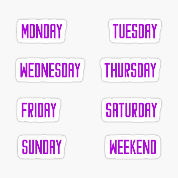 "Days of the week for your planner and journal in purple - Monday ...