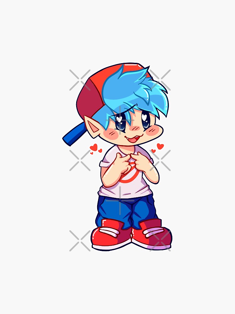 "Friday Night Funkin Lovestruck Boyfriend" Sticker for Sale by Roarii ...