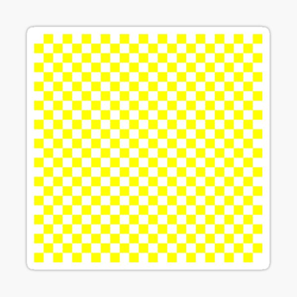 "Bright Fluorescent Yellow Neon and White Checked Checkerboard" Sticker ...