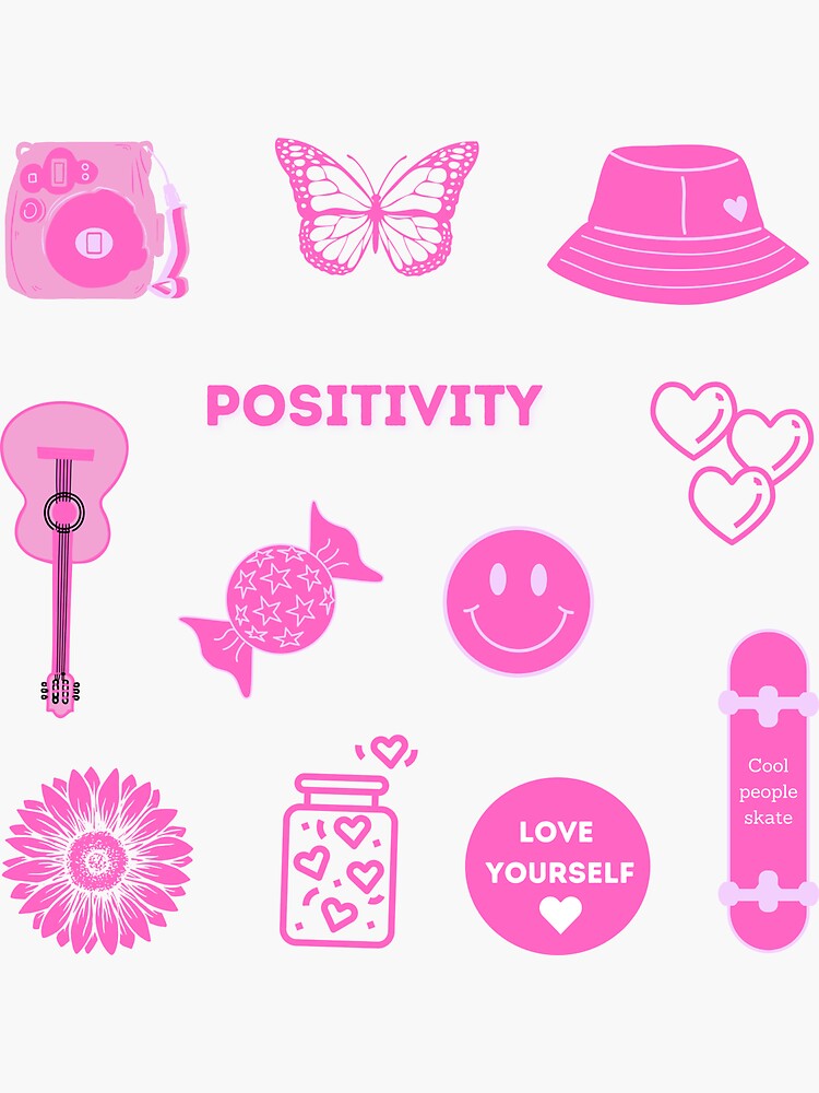 "Cute pink" Sticker by Hoetoons | Redbubble