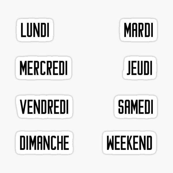 "French days of the week for your planner and journal in black - jours ...
