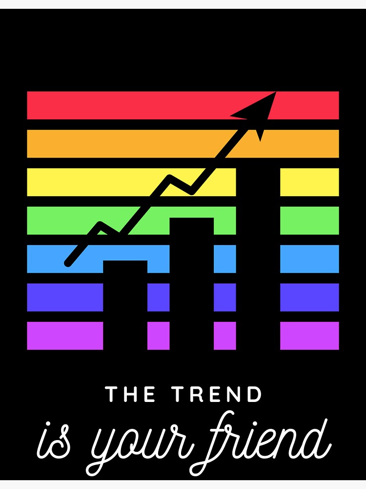 "Colorful Lines Black The Trend Is Your Friend" Sticker by th3wolf ...
