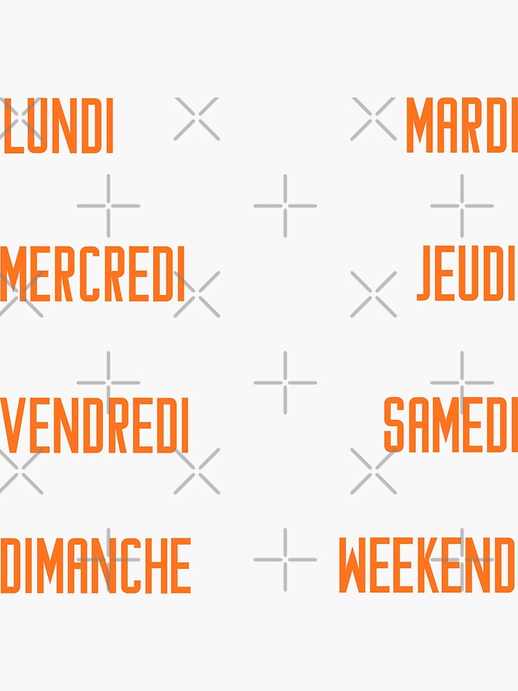 "French days of the week for your planner and journal in orange - jours ...