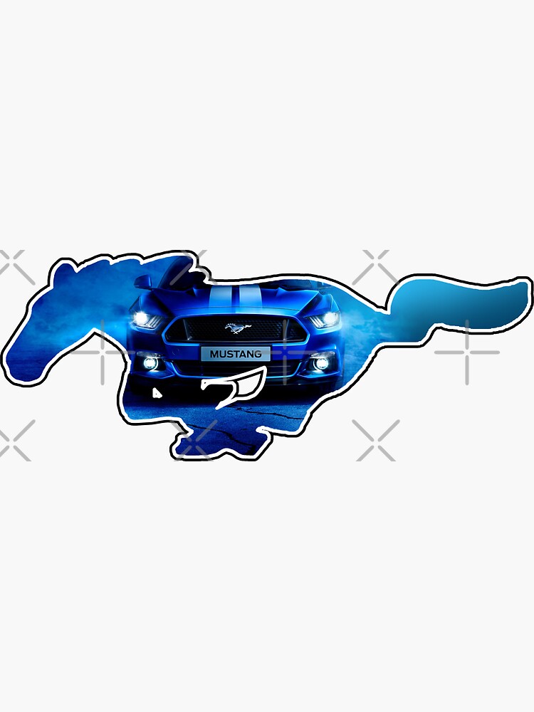 "Ford mustang logo with car image" Sticker for Sale by AhmedSajad ...