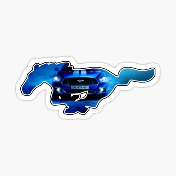 "Ford mustang logo with car image" Sticker for Sale by AhmedSajad ...