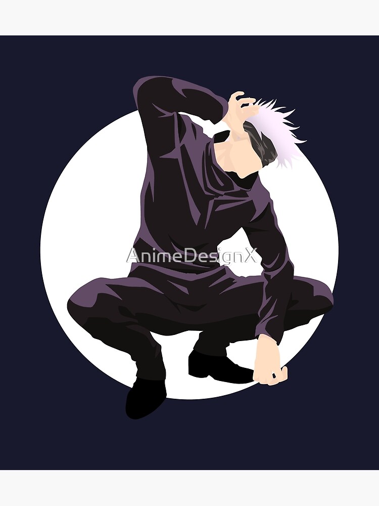 "Gojo Satoru - Jujutsu Kaisen - minimalist anime print - white version ...