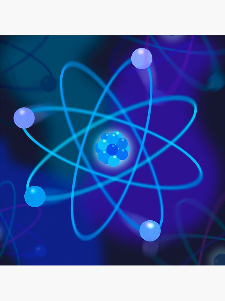 "Blue Atomic Structure Cool Modern Science Graphic Illustration ...