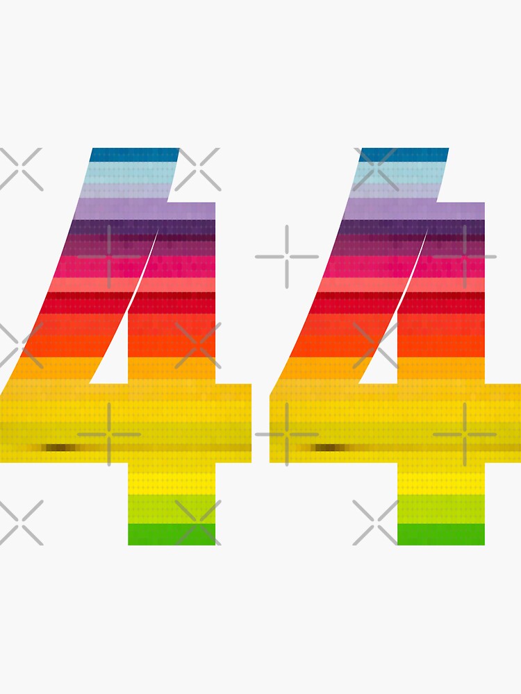 "44 Rainbows! Number 44 in Rainbow Colors" Sticker for Sale by ...