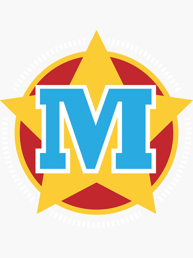 "Superhero Letter M. Star and stripes" Sticker for Sale by mgulin ...