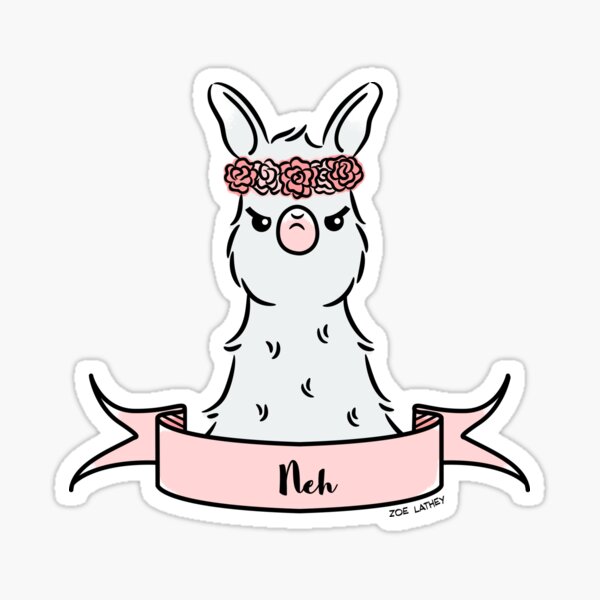 "Little Llama in Flower Crown - Neh" Sticker for Sale by zoel | Redbubble