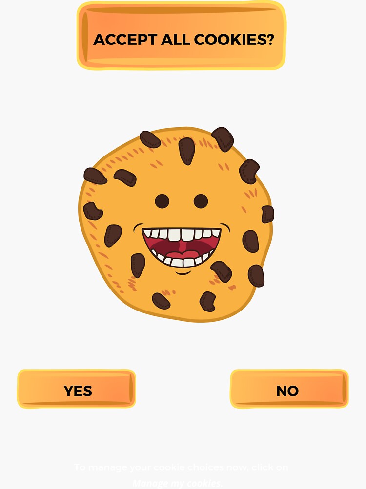 "Accept all Cookies" Sticker for Sale by SweetCucumba | Redbubble