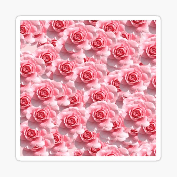 " Cute Pink Rose Pattern" Sticker by ZubiyaArt | Redbubble