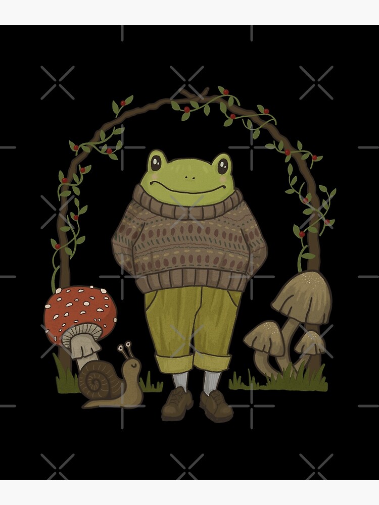 "Goblincore Toad in Hipster Costume - Dark Academia Aesthetic Frog ...