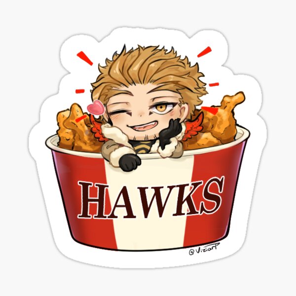"Fried Chicken (Hawks)" Sticker by vizi-art | Redbubble