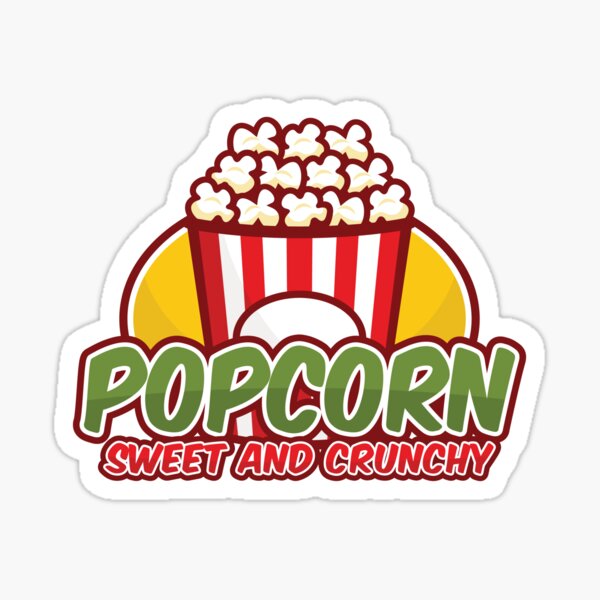 "Popcorn - Sweet & Crunchy" Sticker for Sale by BLICK-DESIGNS | Redbubble