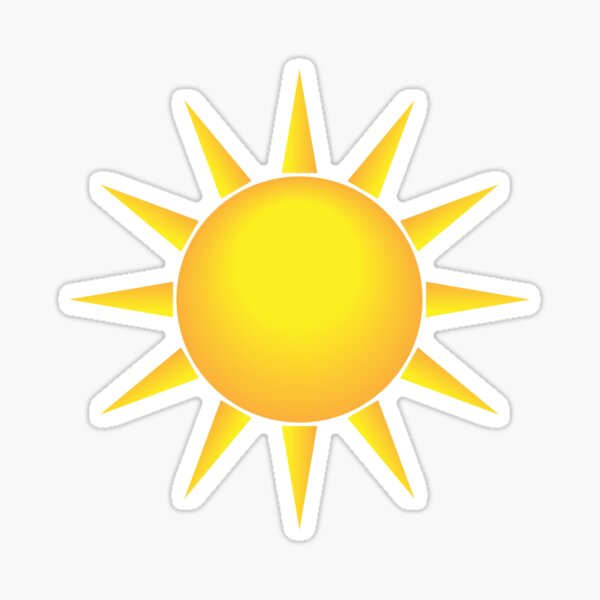 "Flat yellow sun icon." Sticker for Sale by WayProgress | Redbubble