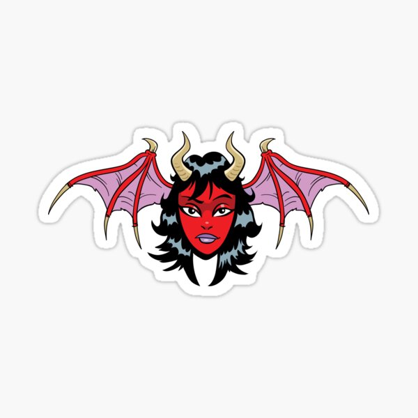 "Devil Girl" Sticker by MrChuckles | Redbubble