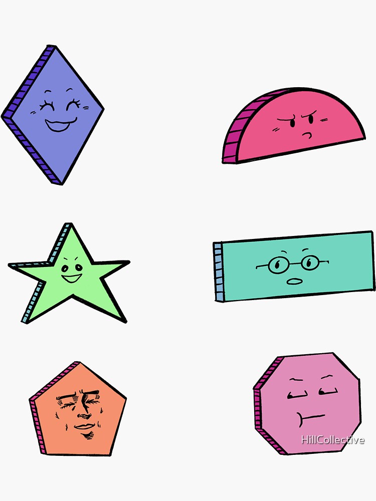 "Cute Colorful Shapes Pack 2" Sticker by HillCollective | Redbubble