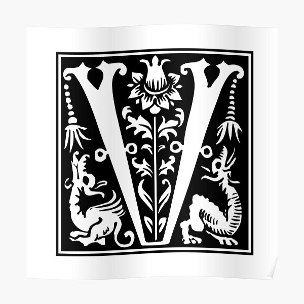 "Gothic letter V" Poster by Gothic-letters | Redbubble