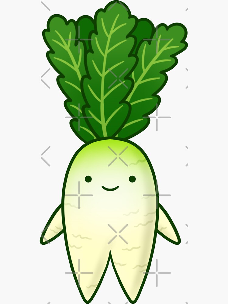 "Kawaii Daikon Buddy" Sticker for Sale by Janetchunky | Redbubble