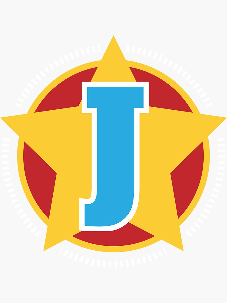 "Superhero Letter J. Star and stripes" Sticker for Sale by mgulin ...