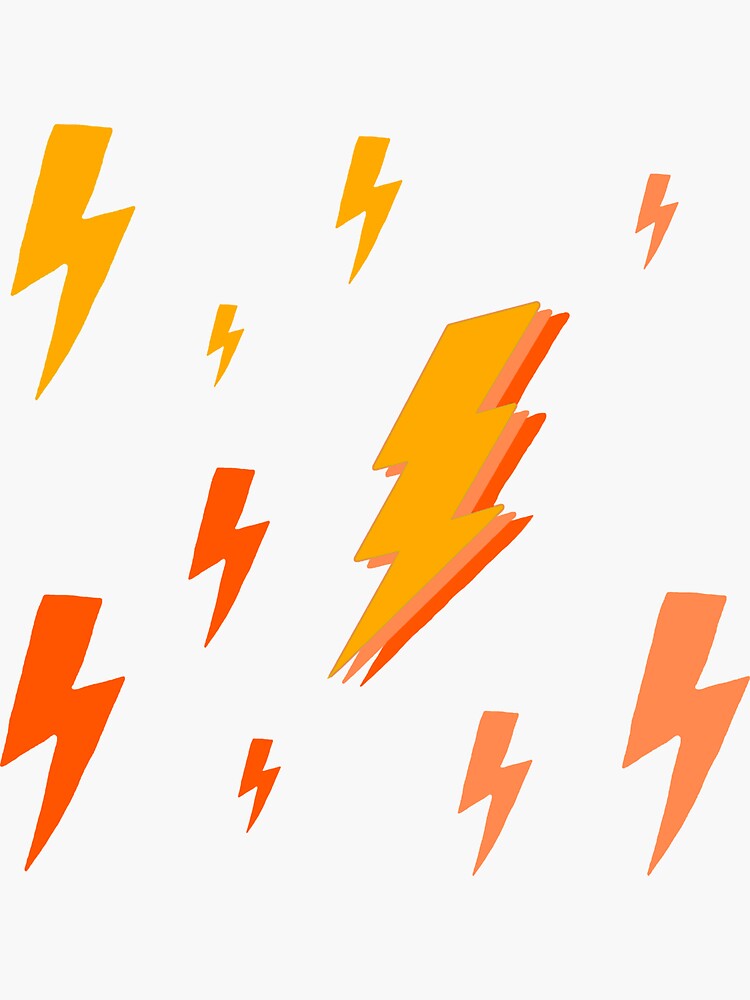 "Orange Lightning Pack" Sticker for Sale by IzzyWing | Redbubble