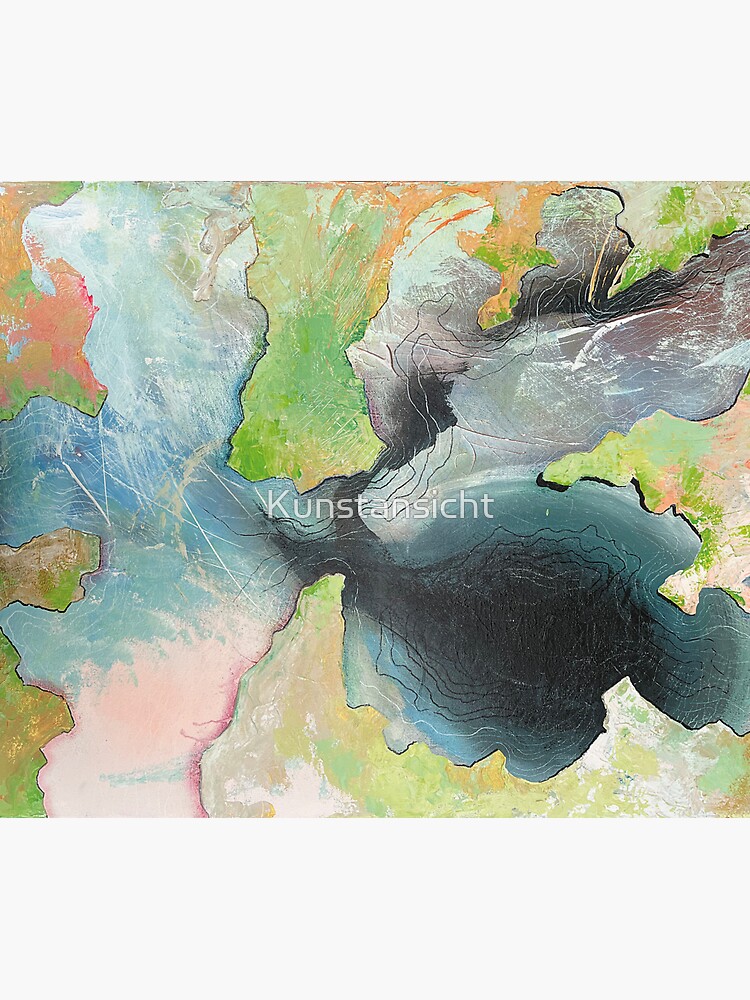 "Art view | Abstract map - acrylic painting" Sticker by Kunstansicht ...