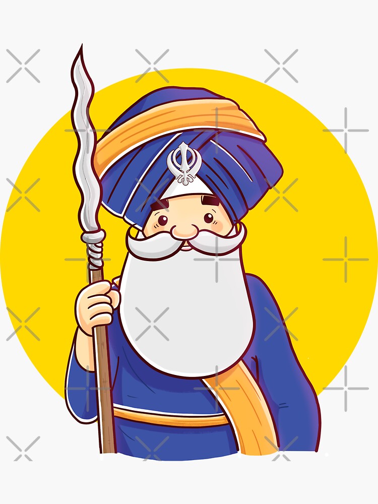 "Sikh Cartoon" Sticker for Sale by Mirakipulart | Redbubble