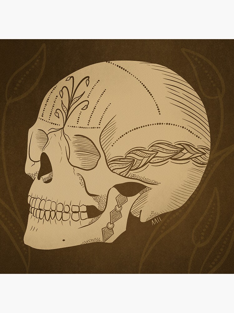 "Vintage Skull/Scroll Work" Sticker by HuntressStudios | Redbubble
