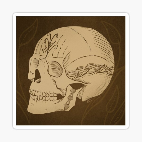 "Vintage Skull/Scroll Work" Sticker by HuntressStudios | Redbubble