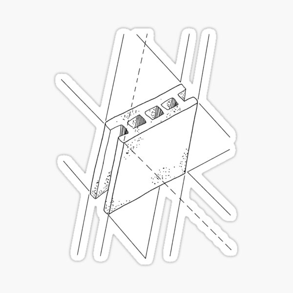 "Stability - concrete line art " Sticker by MiabeArt | Redbubble