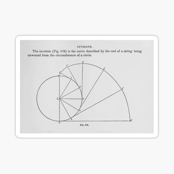 "Technical drawing of the involute of a circle" Sticker for Sale by ...