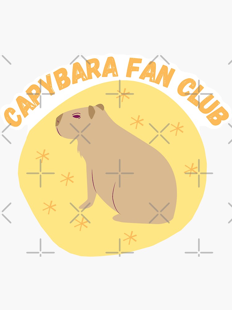 "Capybara Fan Club" Sticker for Sale by sunnySaraV | Redbubble