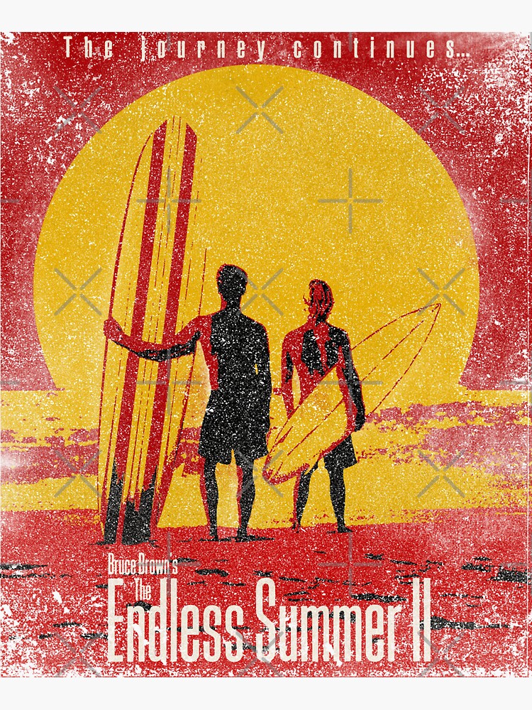 "Vintage Endless Summer II Poster" Sticker by AninosSPro | Redbubble