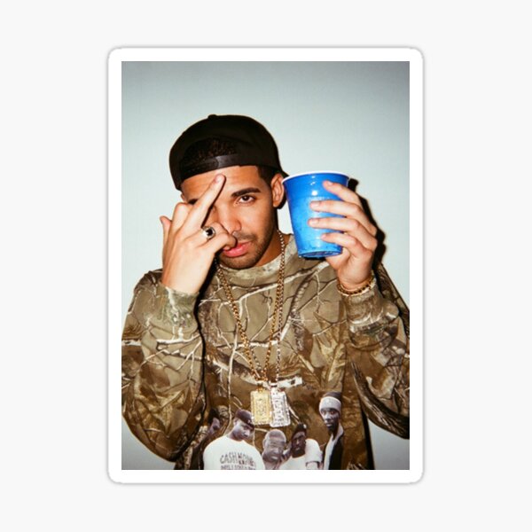 "Drake Middle Finger With A Cup" Sticker for Sale by IWASBROKE | Redbubble