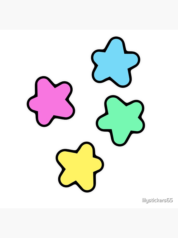 "colorful star sticker pack" Poster by lilystickers65 | Redbubble