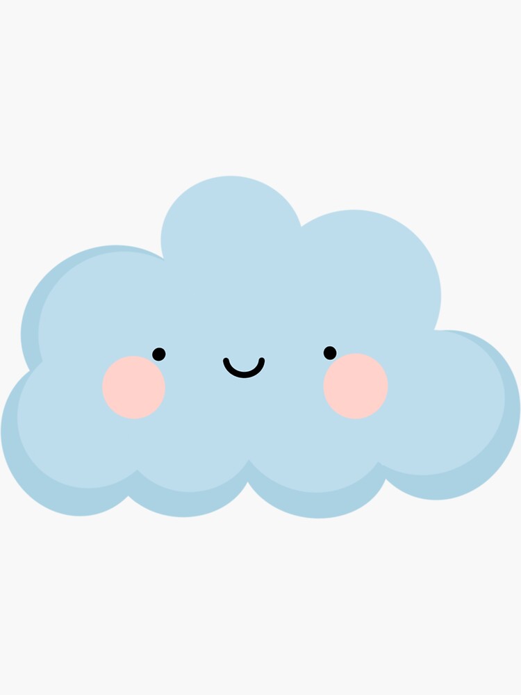 "Baby Blue Cloud Sticker" Sticker by barefooted | Redbubble