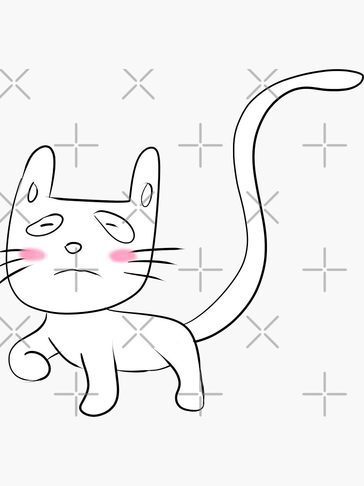 "Lousy cute cat" Sticker by craylix | Redbubble