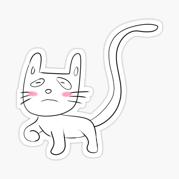 "Lousy cute cat" Sticker by craylix | Redbubble