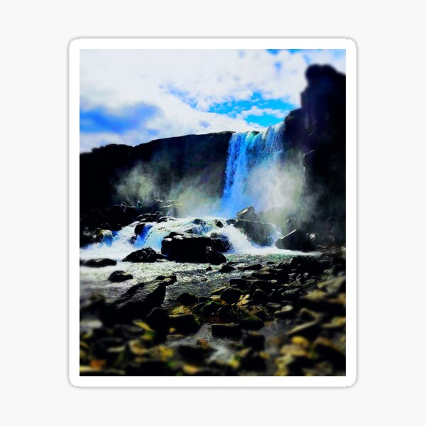 "Icelandic Waterfall" Sticker by MadArt56 | Redbubble