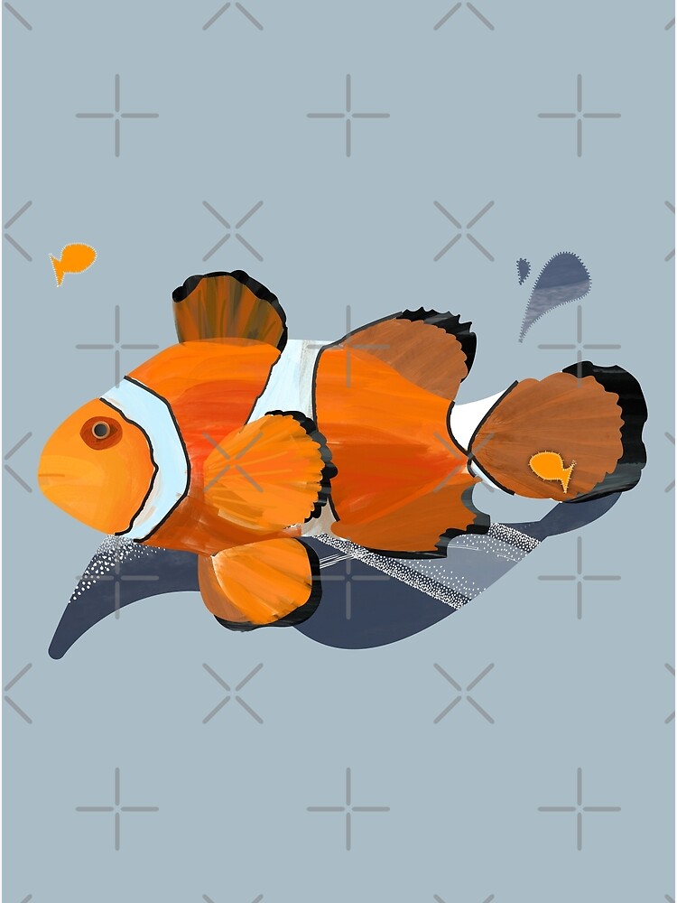 Lámina artística «Pez payaso realista / ilustración acuarela de paisaje ...