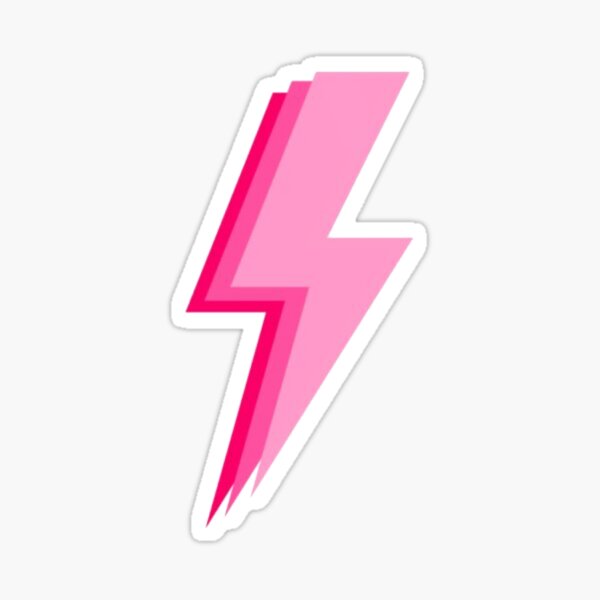 "Pink lightning bolt" Sticker for Sale by maddiesartworks | Redbubble