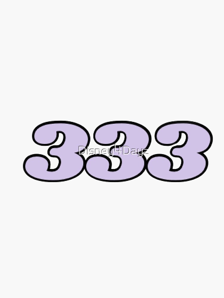 "333" Sticker for Sale by Disney4Dayz | Redbubble