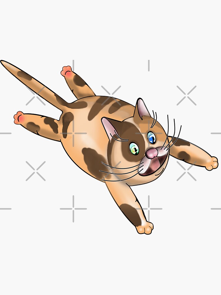 "Funny ginger cat jumping" Sticker by saf-saf | Redbubble