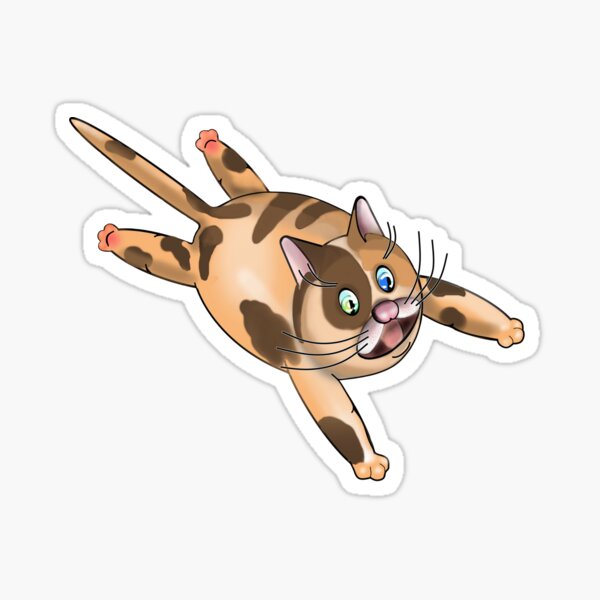 "Funny ginger cat jumping" Sticker by saf-saf | Redbubble