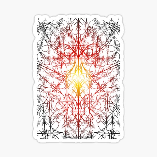 Pegatina «Gradiente de diseño de línea fina de Krymson Chaos 1» de ...