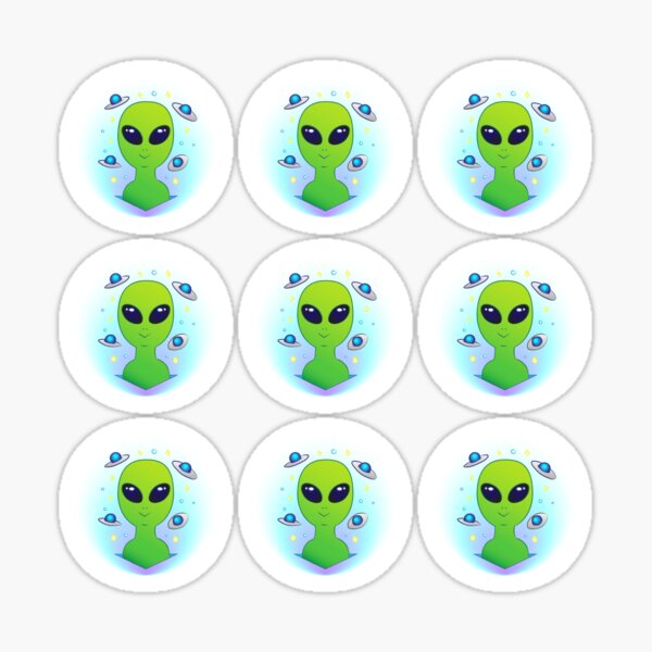 "Cute Alien Sticker" Sticker for Sale by PurdueDesign | Redbubble