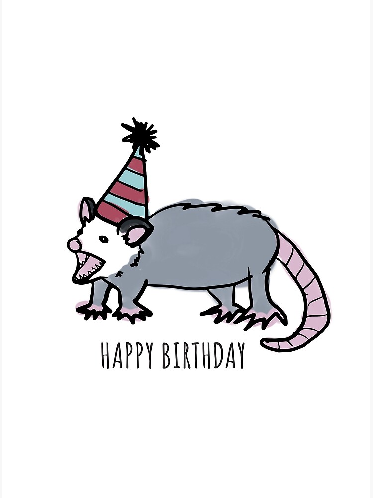"Birthday Possum Party" Greeting Card for Sale by SpareDesigns | Redbubble
