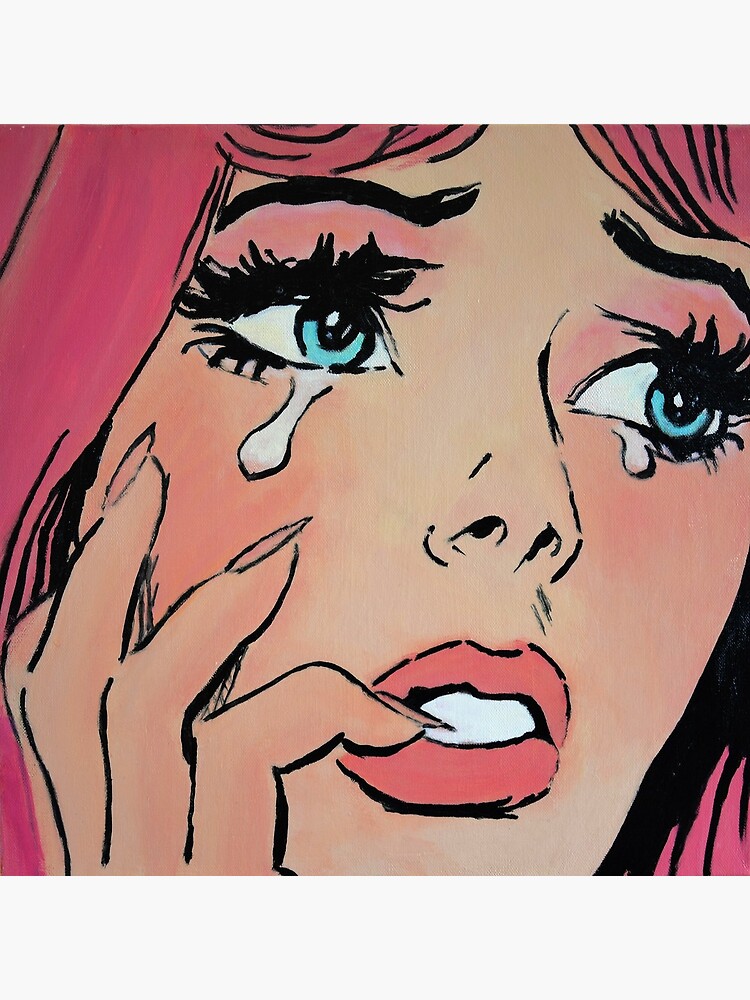 "Pink Pop Art Crying Comic Girl Grief" Poster for Sale by JaneIanniello ...